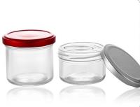 China 200ML Twist Caps with Plastisol Liner Customized Clear Glass Jars Logo Design and Sample Support for sale