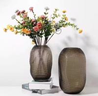 China H26cm Modern Glass Vase Home Decor Transparent Elegant Flower Display for sale