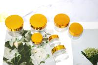 China Screw Cap 60ML Transparent Glass Cosmetic Jars durable for sale