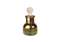 China Transparent Cosmetic Glass Bottles , Cosmetic Spray Bottle Gold Lid for sale
