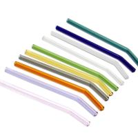 China Personalized Bent Glass Drinking Straws , Pyrex Glass Drinking Straws for sale