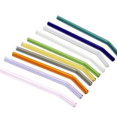 China Personalized Bent Glass Drinking Straws , Pyrex Glass Drinking Straws for sale