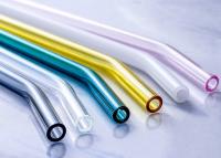 China Personalized Bent Glass Drinking Straws , Pyrex Glass Drinking Straws for sale