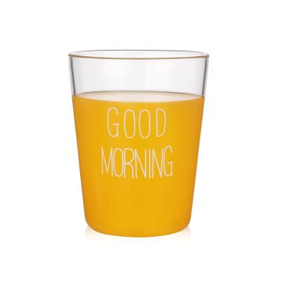 China 400ml Clear Personalized Glass Cup For Breakfast Water Juice Milk for sale
