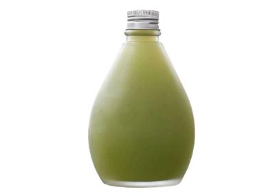 China 280ml Frosted Glass Bottles For Juice Milk Tea Beverage Aluminum Cap for sale