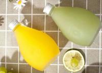 China 280ml Frosted Glass Bottles For Juice Milk Tea Beverage Aluminum Cap for sale
