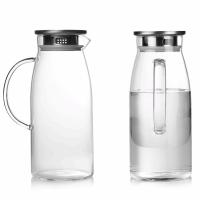 China 50 OZ Clear Glass Water Pitcher 304 Stainless Steel Lid OEM Service for sale