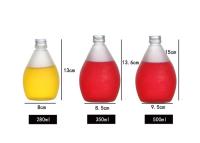 China 280ml Frosted Glass Bottles For Juice Milk Tea Beverage Aluminum Cap for sale