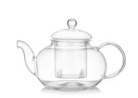 China 50 OZ Clear Heat Resistant Glass Teapot , Heat Proof Glass Tea Kettle for sale
