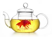 China 50 OZ Clear Heat Resistant Glass Teapot , Heat Proof Glass Tea Kettle for sale