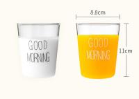 China 400ml Clear Personalized Glass Cup For Breakfast Water Juice Milk for sale