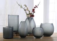 China Gray Decorative Glass Vases Clear European Style Diversified Size for sale
