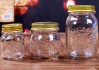 China Airtight Empty Glass Jars , Glass Bottles For Juice Storage Clear Color for sale