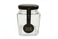 China Fancy Square Glass Honey Jars , Glass Canning Jars SGS Certification for sale