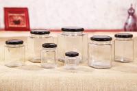 China Fancy Square Glass Honey Jars , Glass Canning Jars SGS Certification for sale
