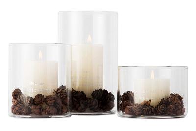 China High Borosilicate Glass Cylinder Candle Holder / Crystal Candle Holder for sale