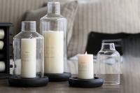 China Tall Glass Candlestick Holders Clear White Simple Design Eco - Friendly for sale