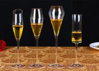 China Fancy Clear Long Stem Wine Glasses / Colored Crystal Wine Glasses for sale