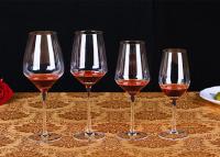 China Fancy Clear Long Stem Wine Glasses / Colored Crystal Wine Glasses for sale
