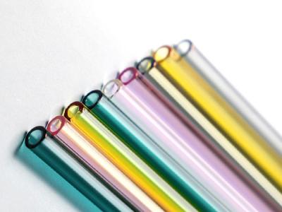 China Colored Straight Glass Drinking Straws , High Borosilicate Glass Straws for sale