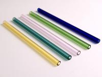 China Colored Straight Glass Drinking Straws , High Borosilicate Glass Straws for sale