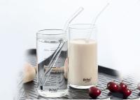 China Clear Curved Glass Drinking Straws / Bent Glass Straws CE Certification for sale