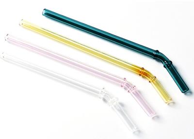 China Eco Friendly Glass Drinking Straws , Clear Decorative Glass Straws for sale