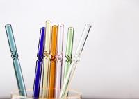 China Eco Friendly Glass Drinking Straws , Clear Decorative Glass Straws for sale