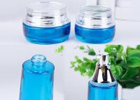 China Blue High Grade Glass Toiletry Bottles 30g 50g 40ml 100ml 120ml for sale