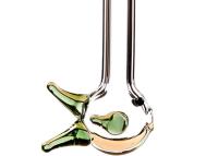 China High Borosilicate Glass Spoon Straws Special Fish Design OEM Service for sale