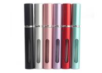 China Cylindrical Colored Glass Perfume Bottles , Mini Glass Perfume Bottles for sale