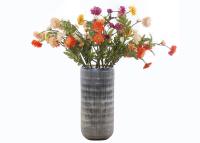 China Hand Blown Glass Vase Gray White Color Fashionable Appearance for sale