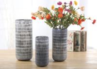 China Hand Blown Glass Vase Gray White Color Fashionable Appearance for sale