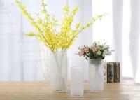 China Hand Blown Glass Vase Gray White Color Fashionable Appearance for sale