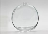 China 100ml Refillable Cosmetic Glass Bottles , Flat Round Empty Perfume Bottles for sale