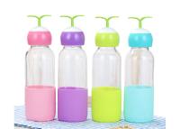China 300ml Glass Drinking Bottles With Silicone Cover Eco Friendly Feature for sale
