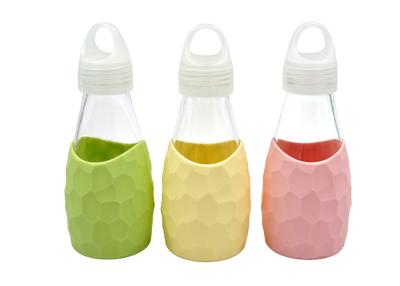 China Kids Unbreakable Glass Water Bottle / Portable Glass Water Bottle for sale