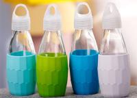 China Kids Unbreakable Glass Water Bottle / Portable Glass Water Bottle for sale