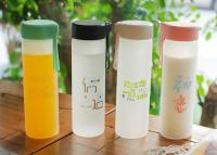 China 450ML Glass Travel Water Bottle Leak Proof Cap SGS Certification for sale