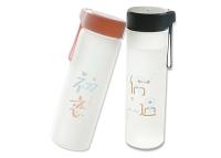 China 450ML Glass Travel Water Bottle Leak Proof Cap SGS Certification for sale