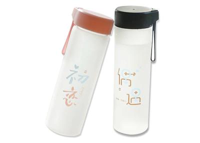 China 450ML Glass Travel Water Bottle Leak Proof Cap SGS Certification for sale