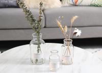 China Transparent Round Glass Vase Elegant Feature Customized Service for sale