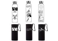 China Transparent Empty Unbreakable Glass Water Bottle 450ml With Round Cap for sale