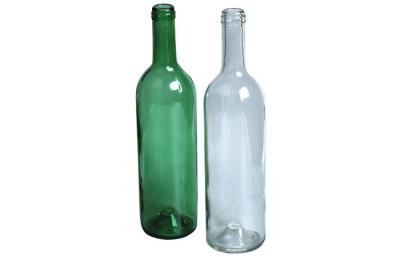 China Green Empty Glass Wine Bottles Hot Stamping Surface Customized Size for sale