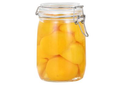 China Clear Airtight Glass Jars With Steel Locking Lid Transparent Color for sale