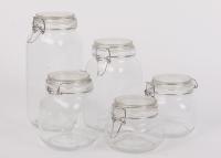 China Clear Airtight Glass Jars With Steel Locking Lid Transparent Color for sale