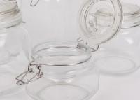 China Clear Airtight Glass Jars With Steel Locking Lid Transparent Color for sale