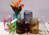 China Wedding Decorative Glass Vases / Glass Flower Vases Elegant Feature for sale