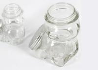 China Cartoon Sealable Glass Jars Bear Shape Aluminum Lid High White Glass for sale