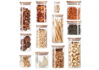 China Cylinder Sealable Glass Bottles With Bamboo Lid High Borosilicate for sale